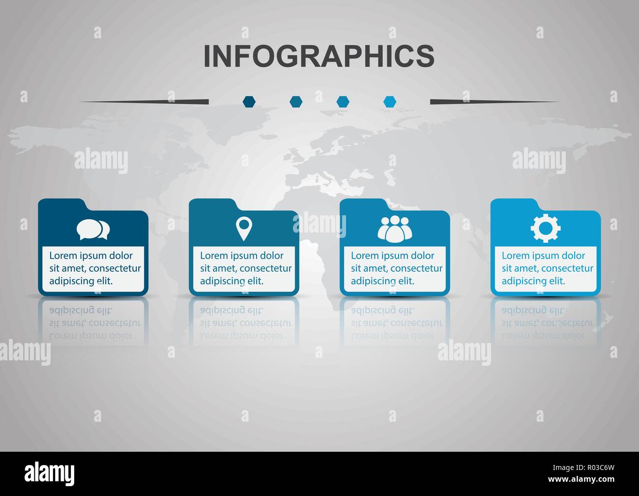 Infographic design template with folders, stock vector Stock Vector ...