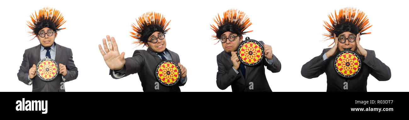 Funny man with mohawk hairstyle Stock Photo - Alamy