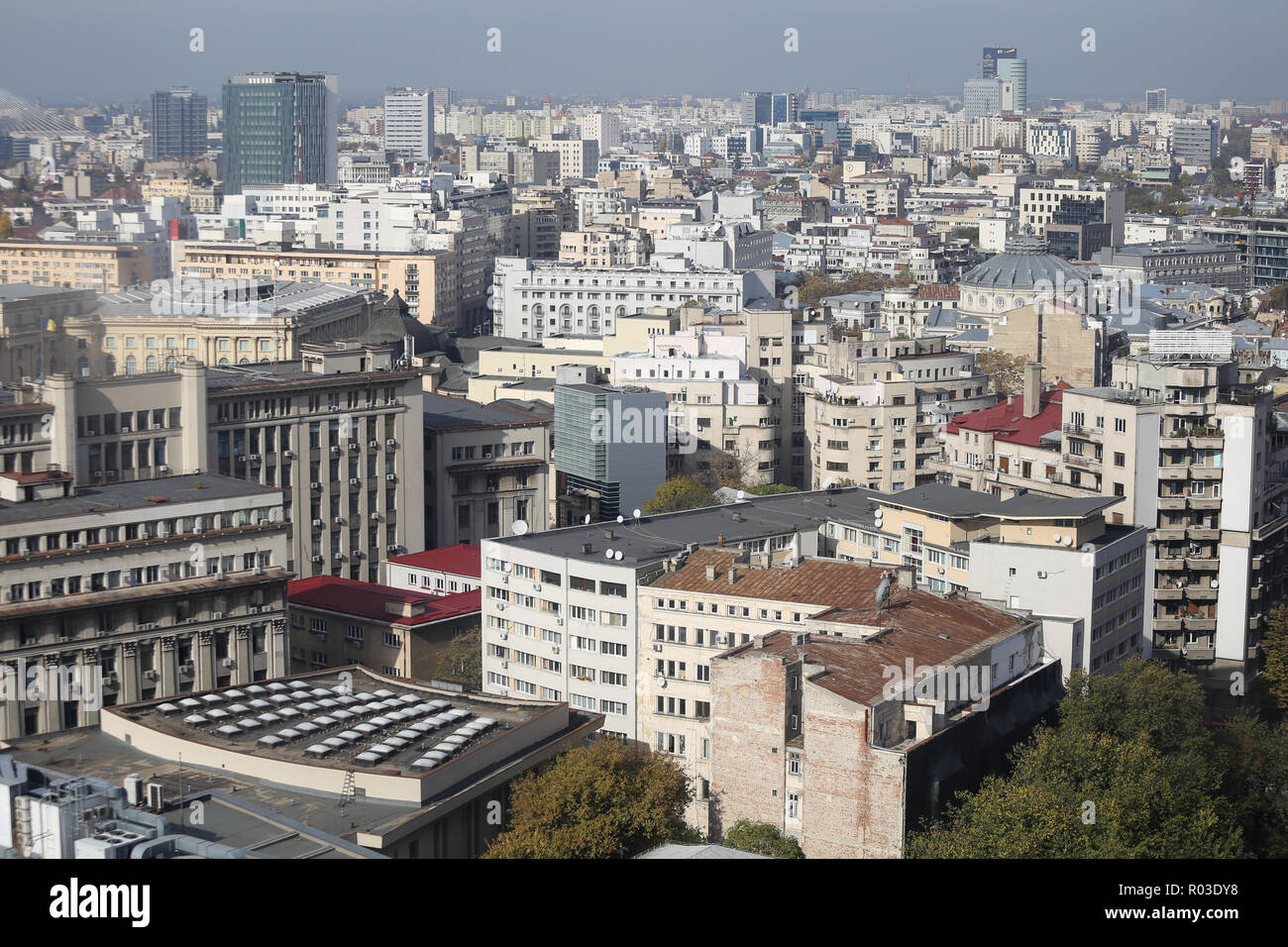 Old town Bucharest seen from above Stock Photo - Alamy