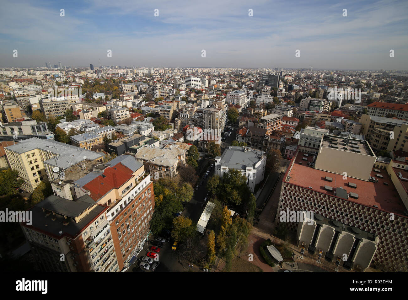 Old town Bucharest seen from above Stock Photo - Alamy