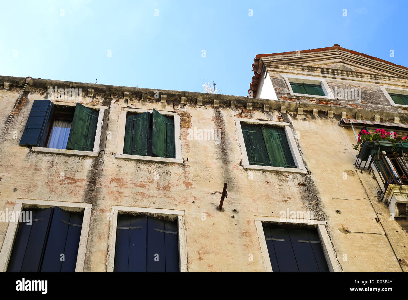 Historic architecture with old medieval buildings in Venice, Italy ...