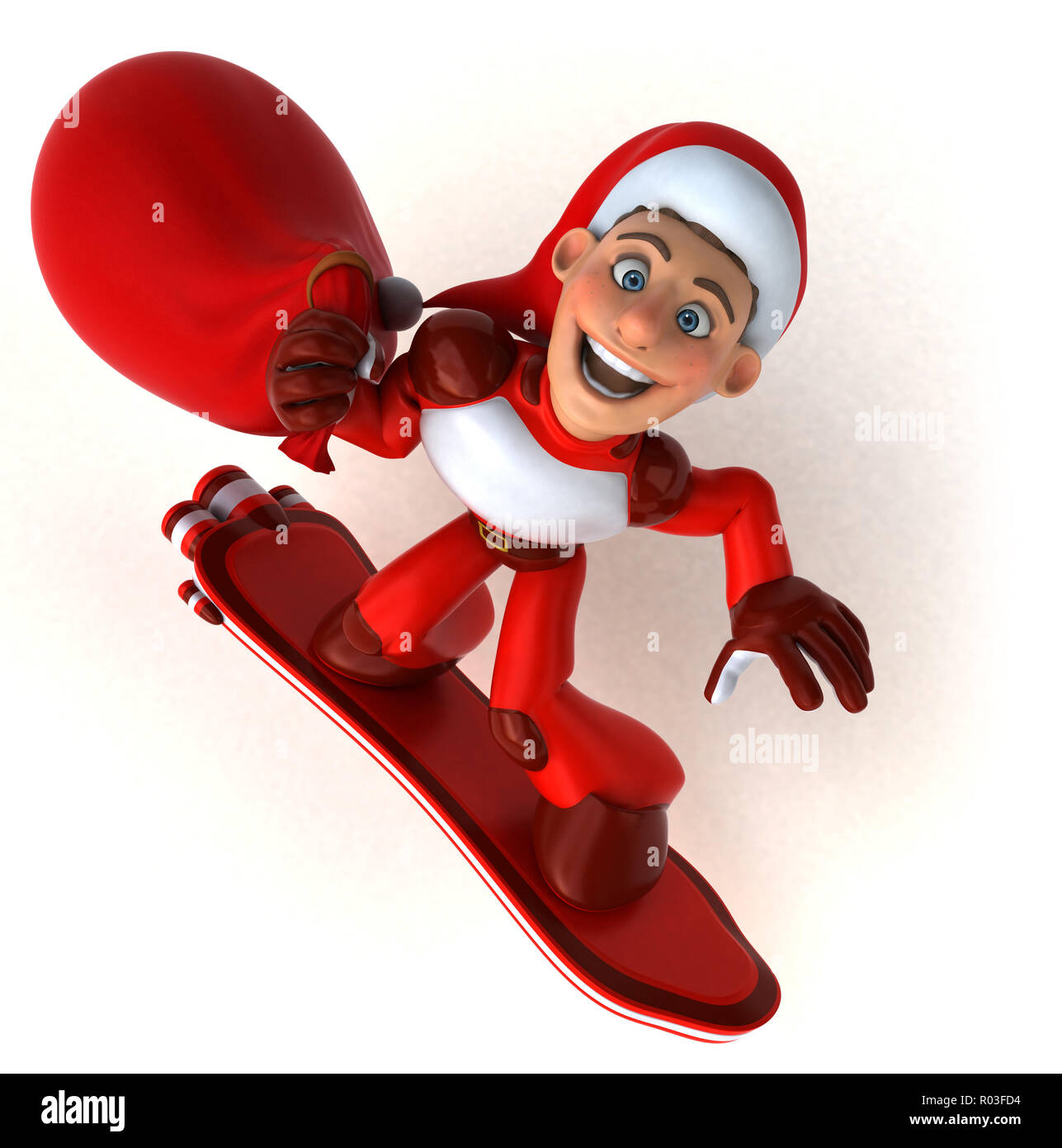 Fun super Santa Claus - 3D Illustration Stock Photo - Alamy