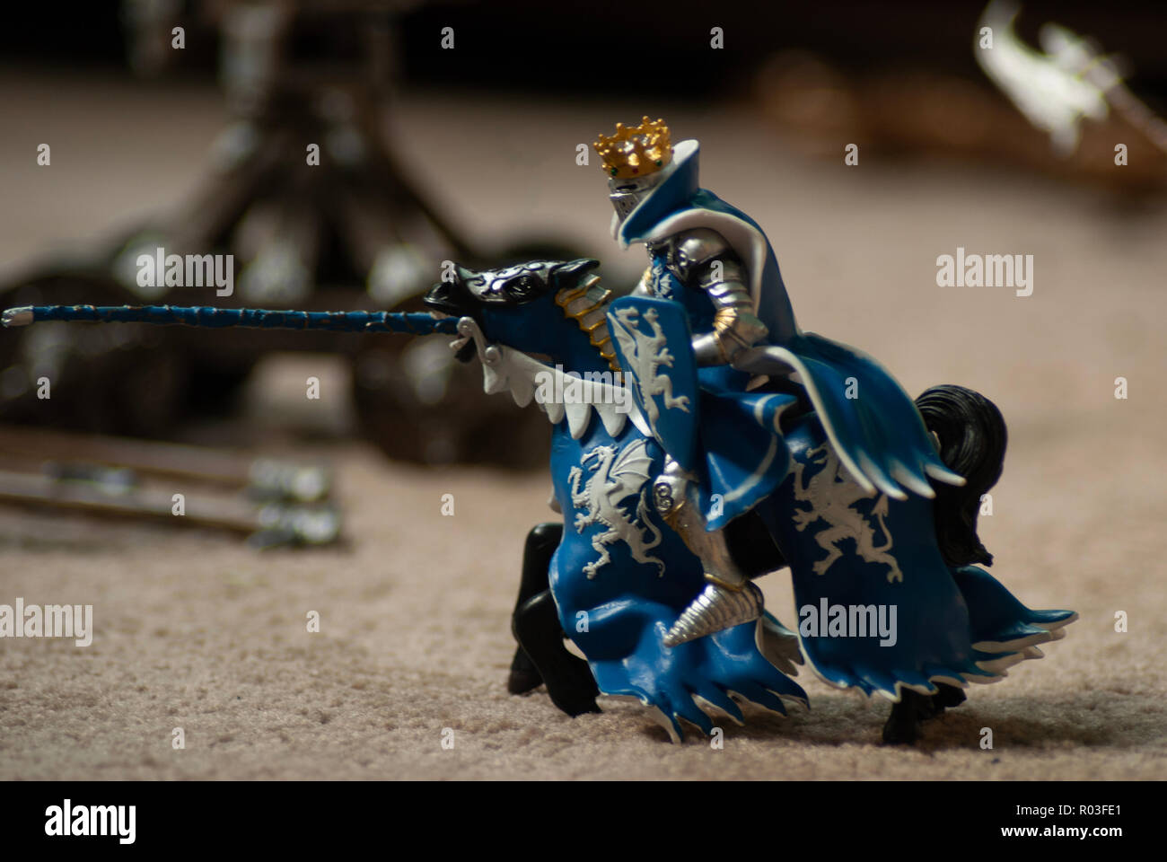Blue King Riding in to battle Stock Photo - Alamy