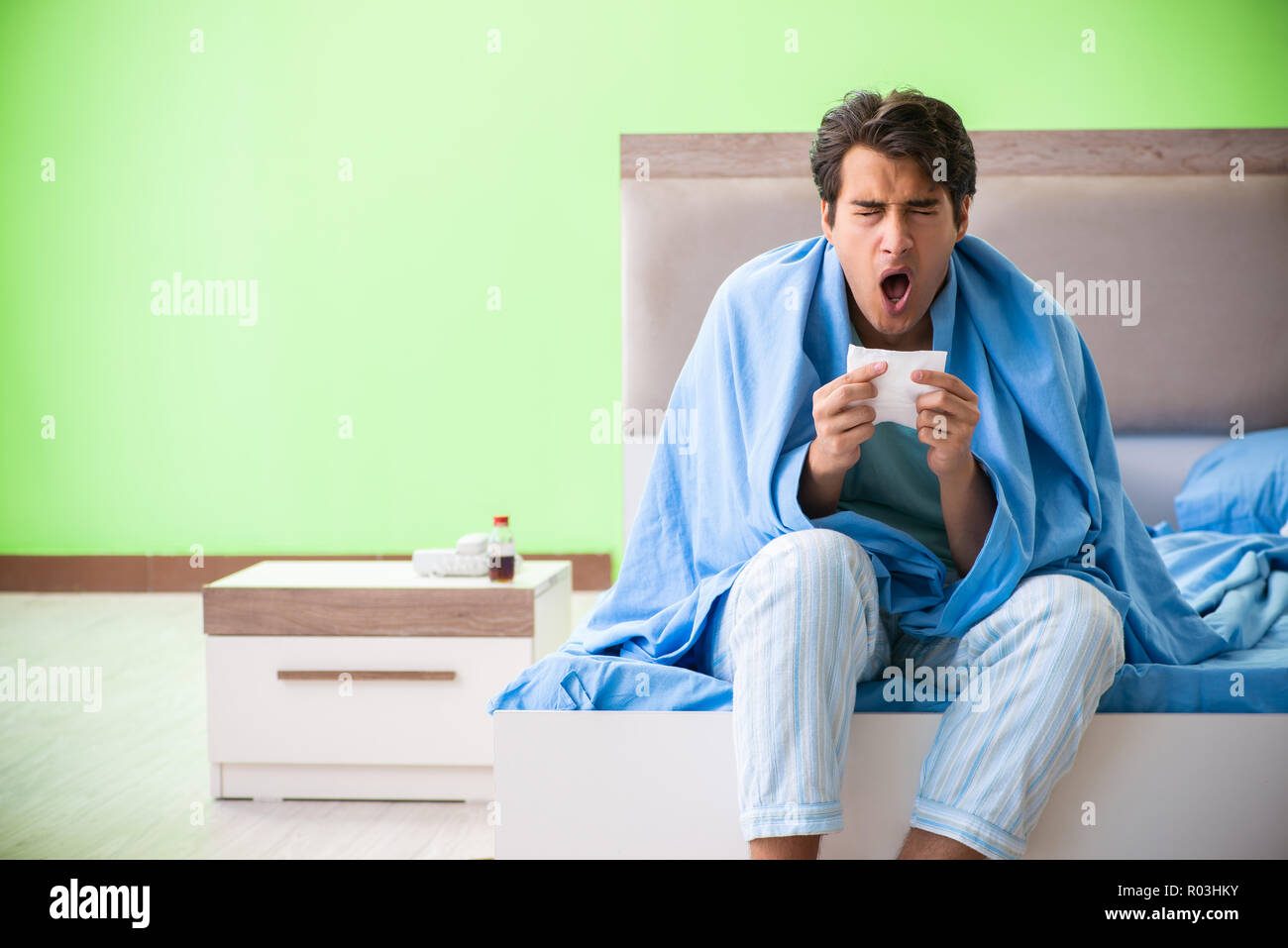 Man suffering from sleeping disorder and insomnia Stock Photo - Alamy