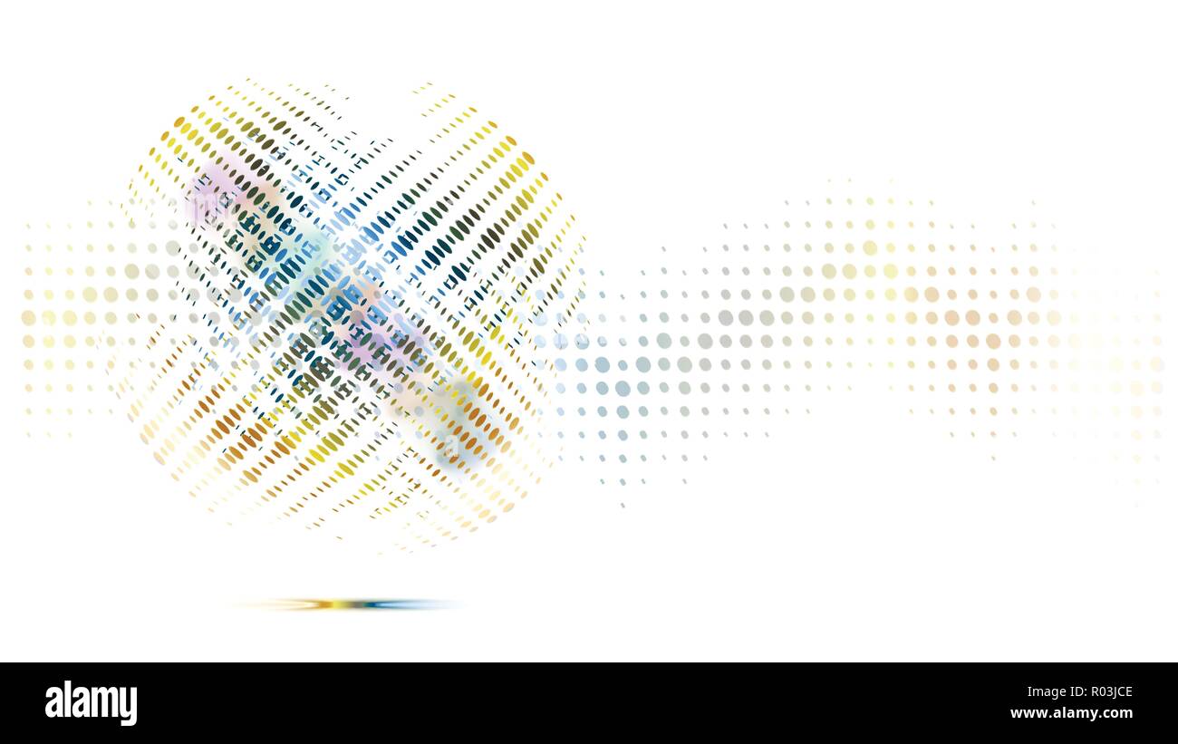 Vector abstract technological dotted global background design Stock ...