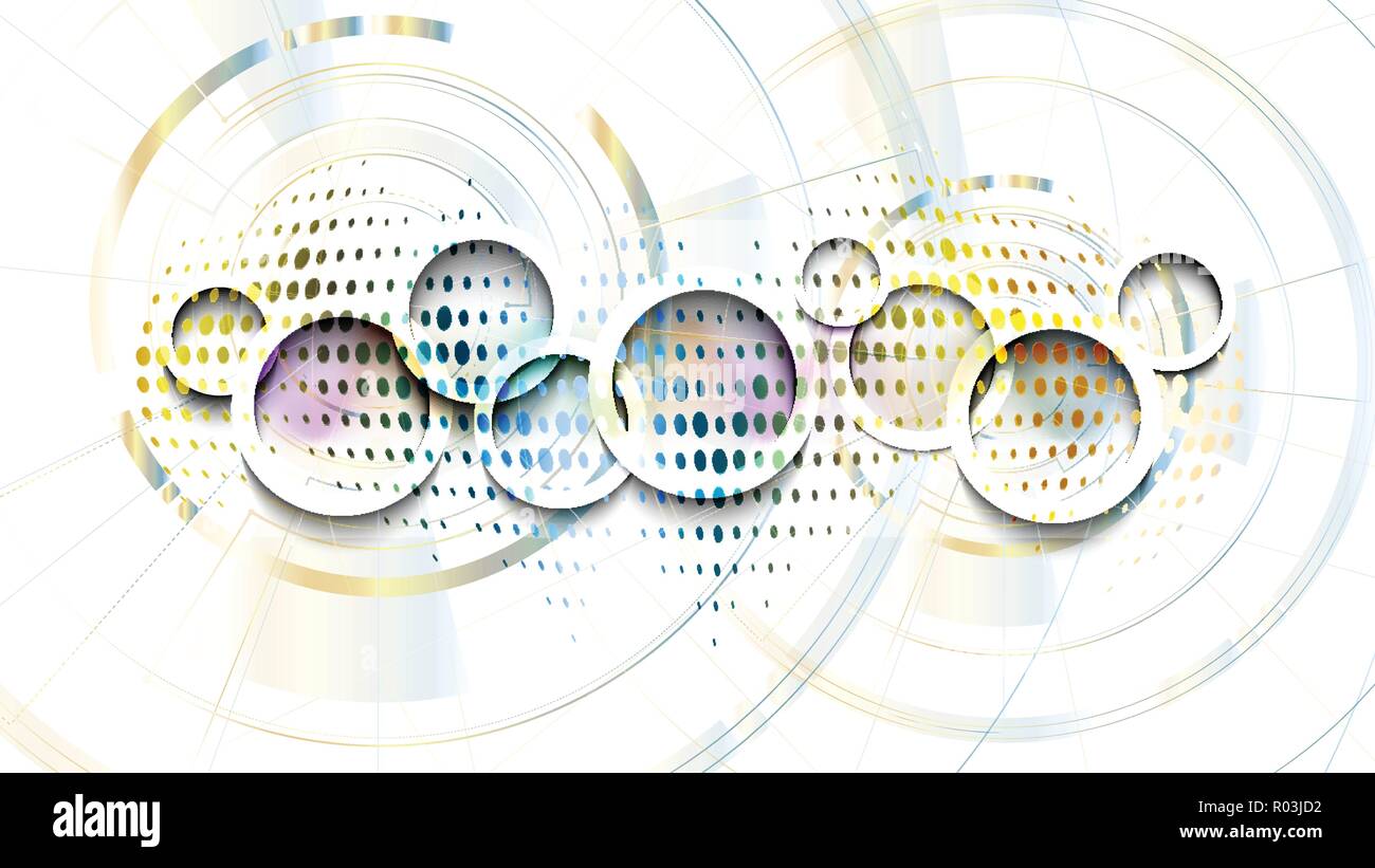 Vector abstract technological dotted global map background design Stock ...