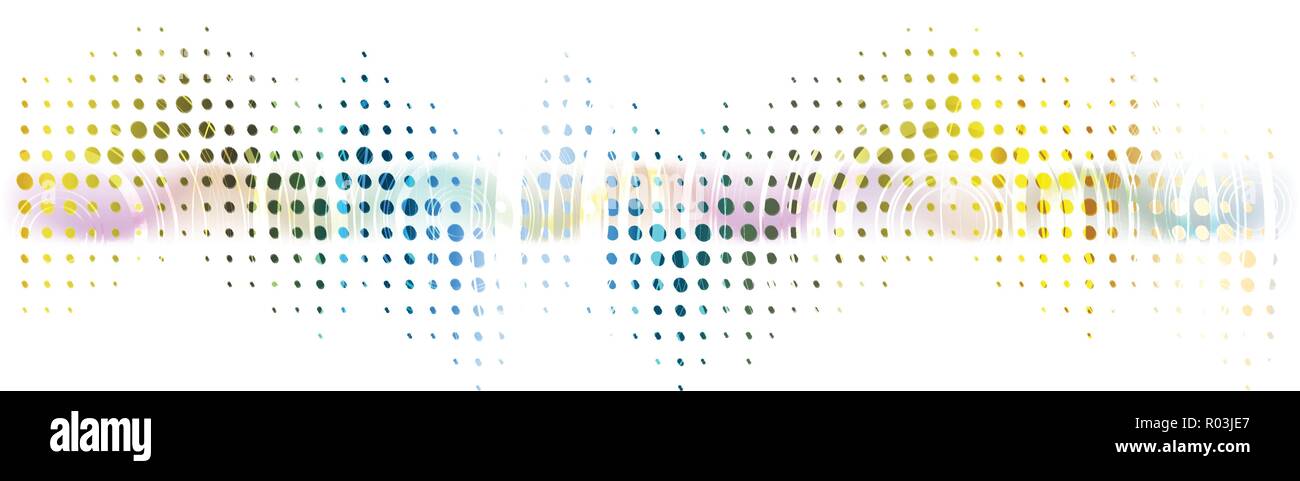 Vector abstract technological dotted sound wave background design Stock ...