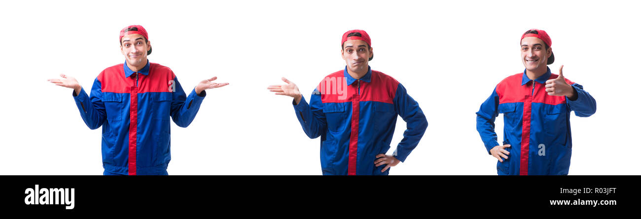 Contractor employee isolated on white background Stock Photo - Alamy