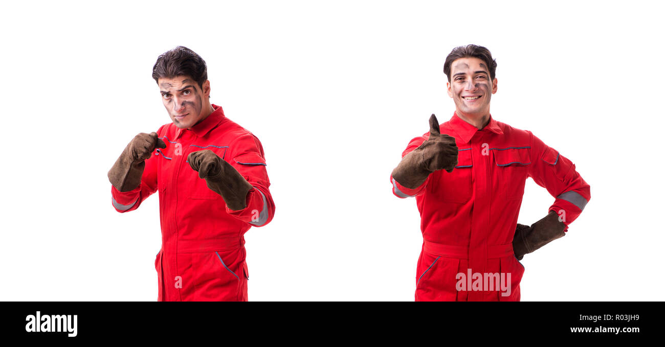 Contractor employee isolated on white background Stock Photo - Alamy