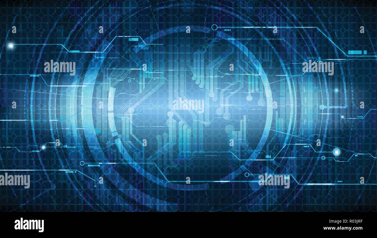Vector technological hud interface circuit background design Stock ...