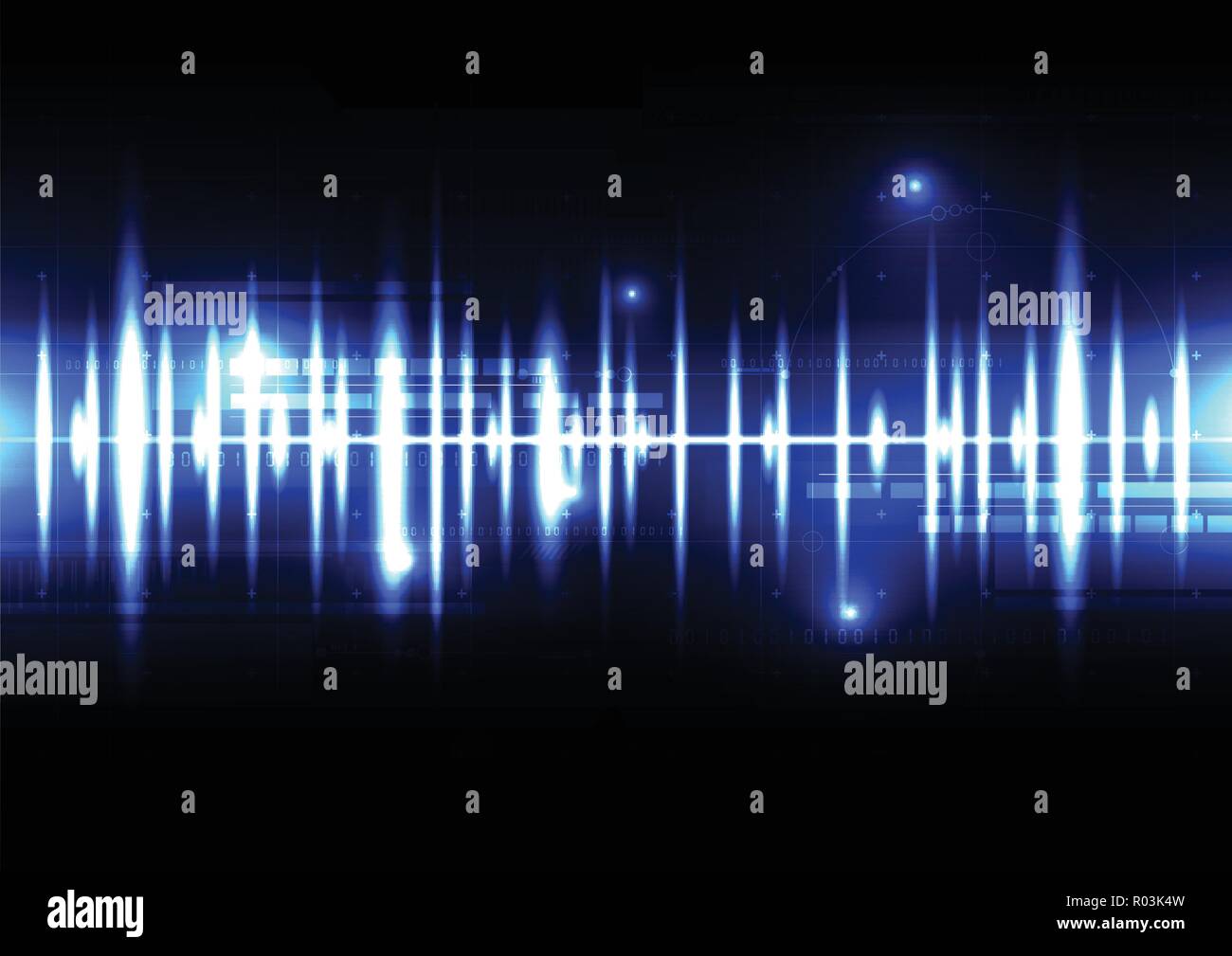 Technological sound wave light effect vector template background ...