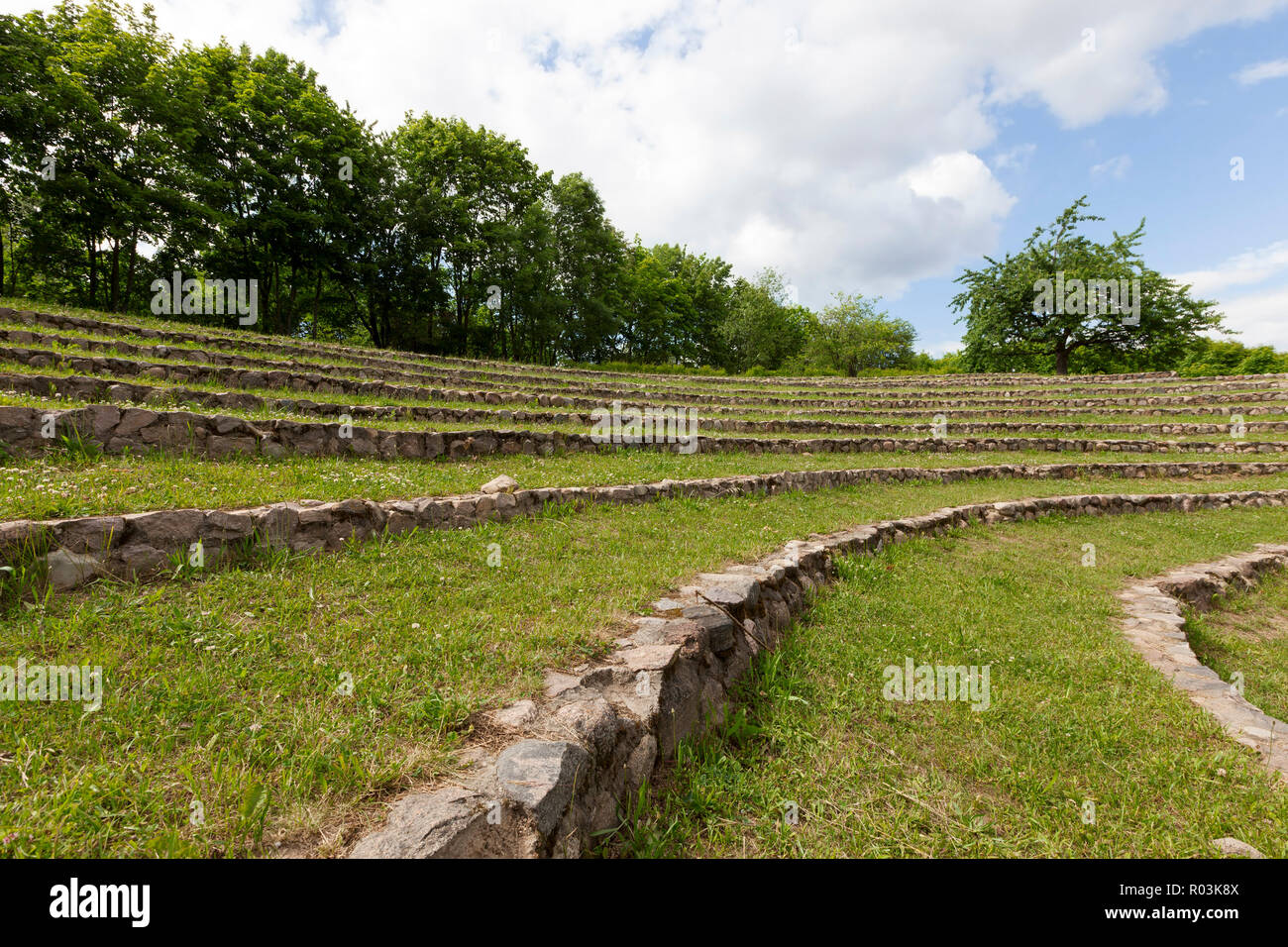 stone structure near the summer amphitheater for landing guests during ...