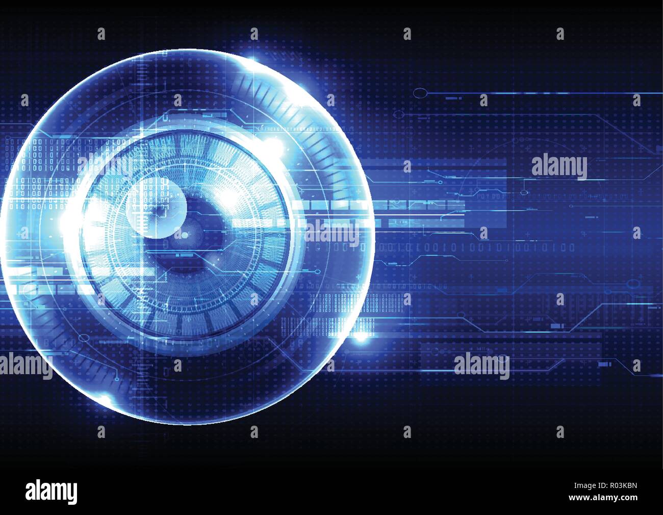 Technological eye scanning hud display security space vector background ...