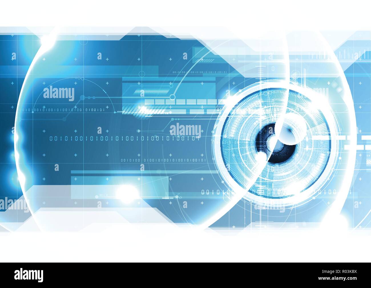 Technological eye scanning hud security identification vector ...