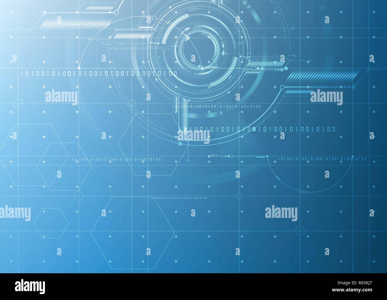 Abstract technological future blueprint drawing vector background ...