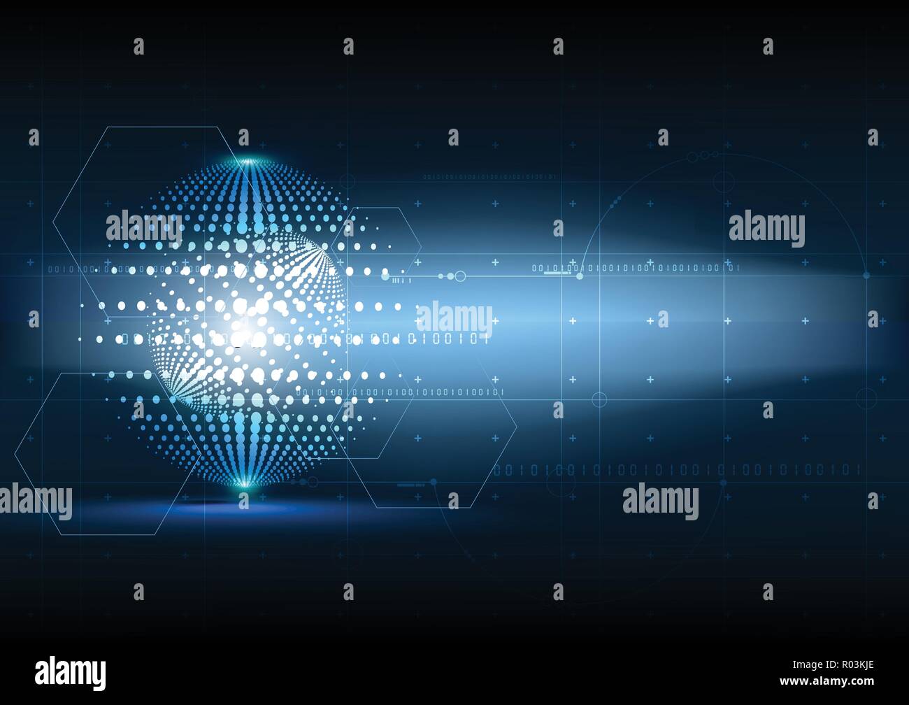 Abstract technological future global vector background design Stock ...