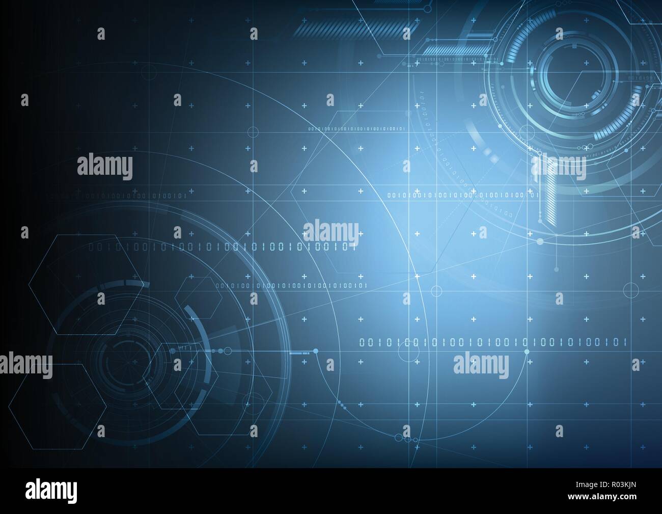 Abstract technological future interface blueprint vector background ...