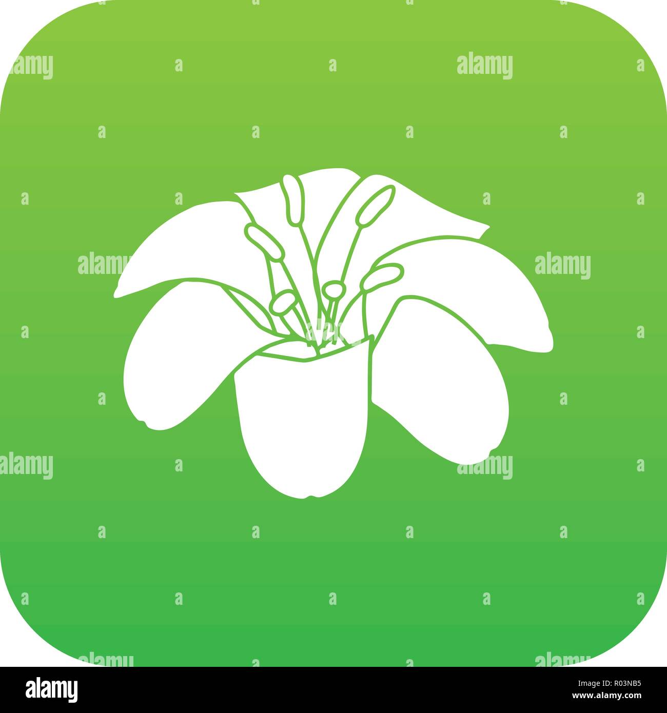 Lily flower icon green vector Stock Vector Image & Art - Alamy