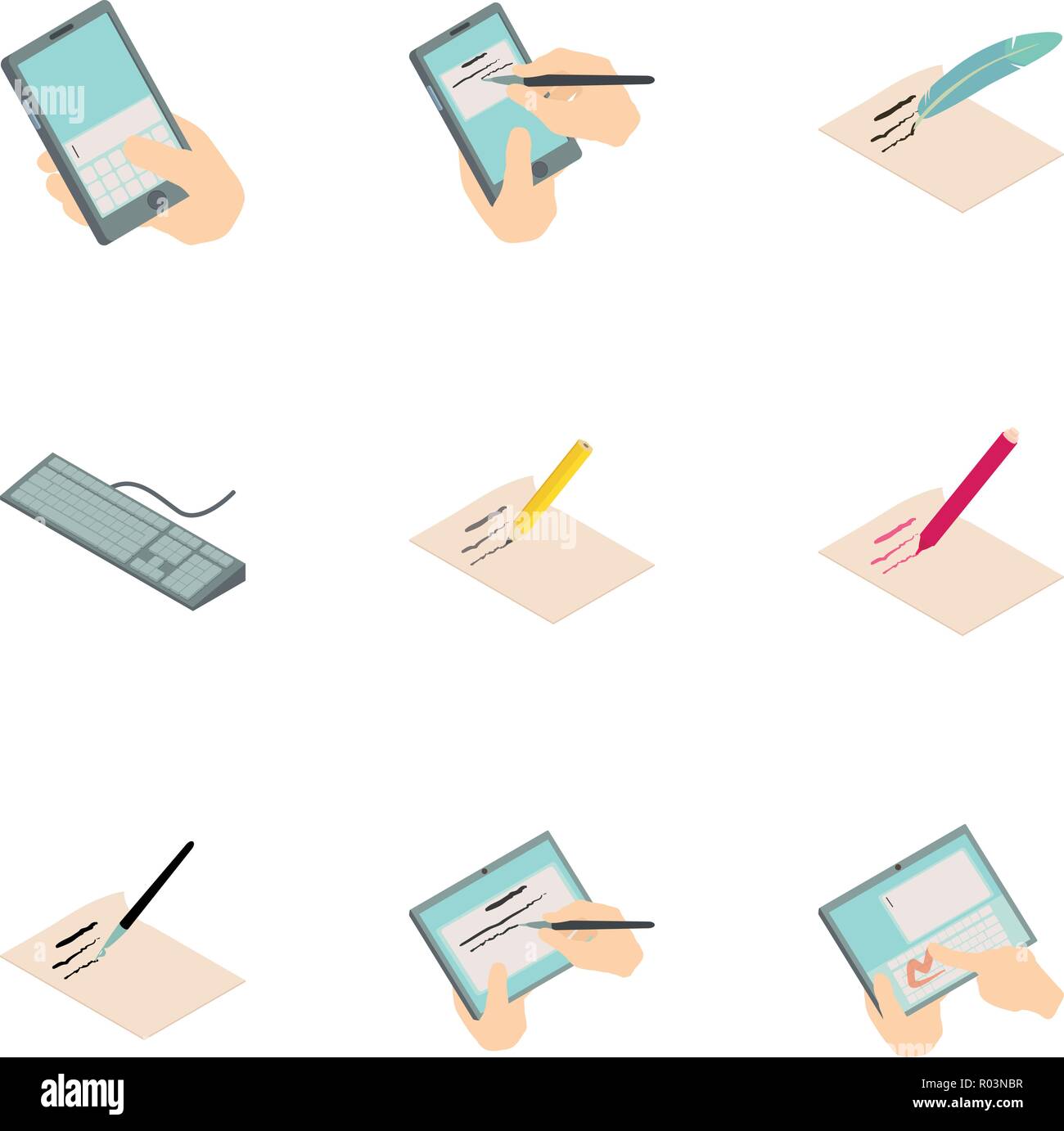 Digital signature icons set, cartoon style Stock Vector Image & Art - Alamy