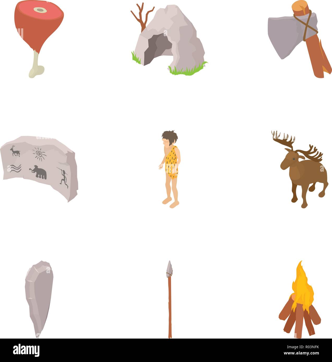 Cavemen hunting dinosaur hi-res stock photography and images - Alamy