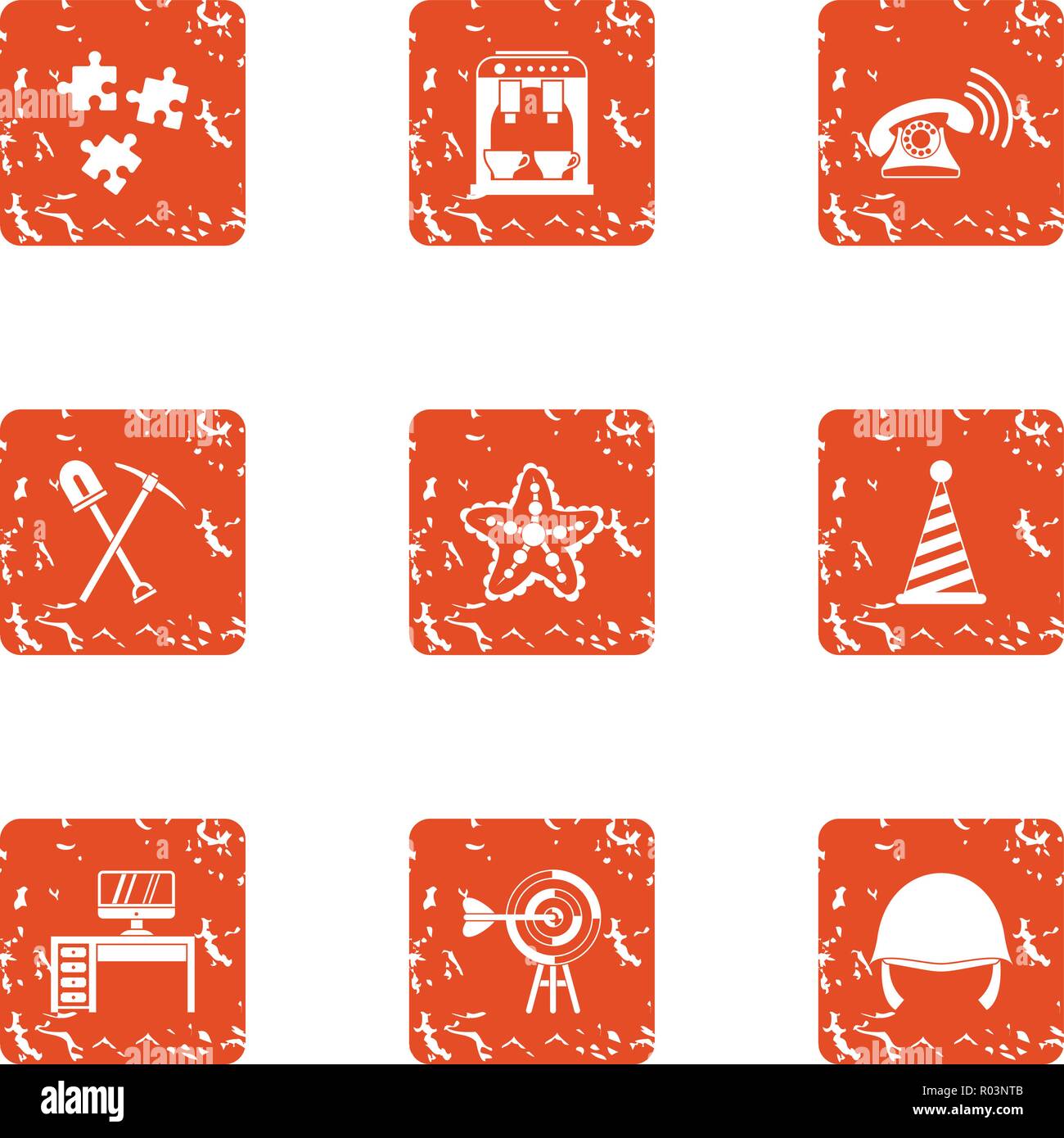 Working break icons set, grunge style Stock Vector Image & Art - Alamy