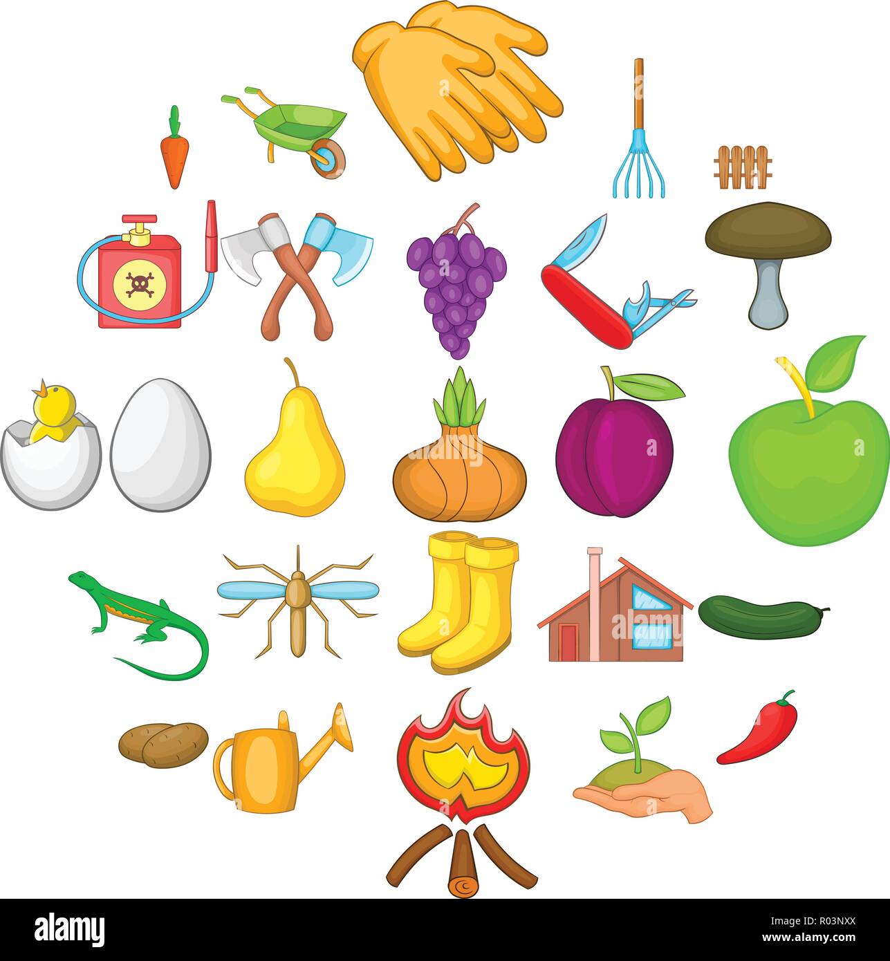 Yield icons set, cartoon style Stock Vector Image & Art - Alamy