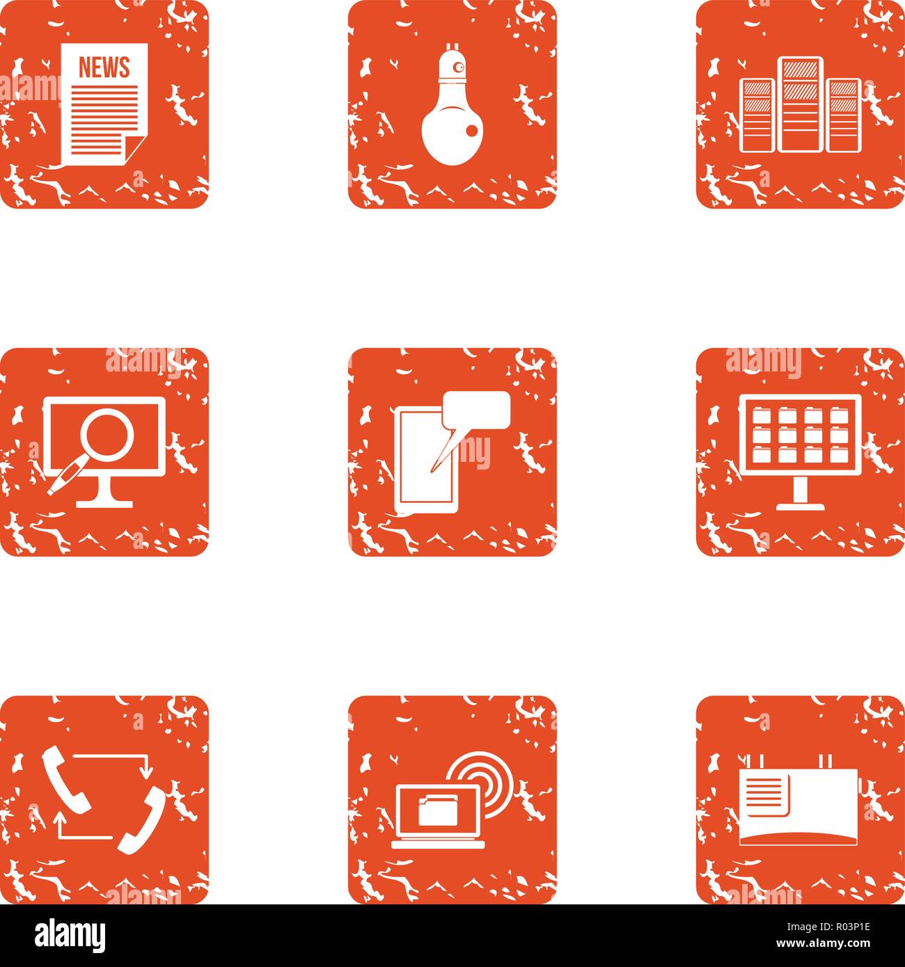 Knowledge folder icons set, grunge style Stock Vector Image & Art - Alamy