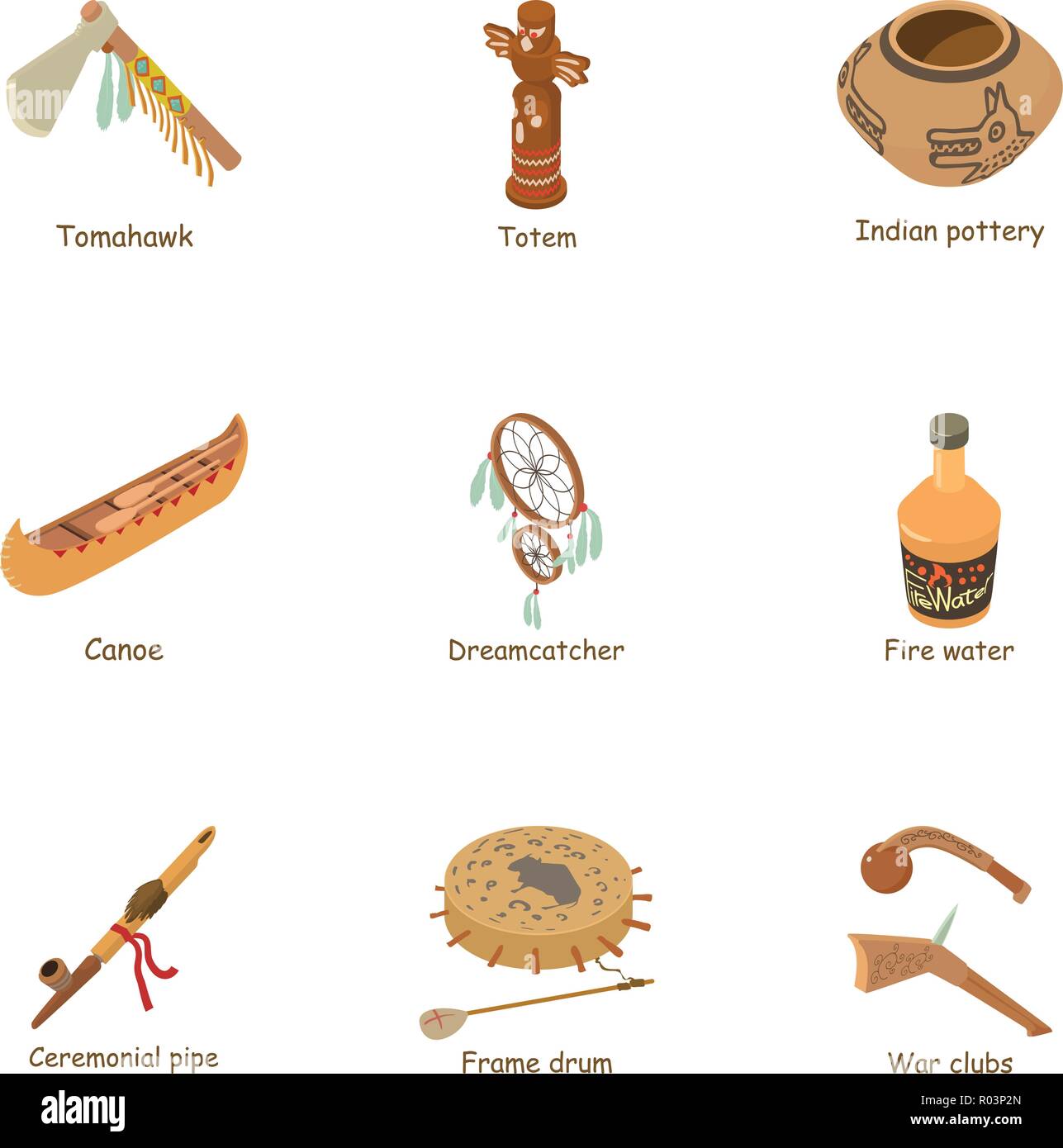 Native american icons set, isometric style Stock Vector Image & Art - Alamy