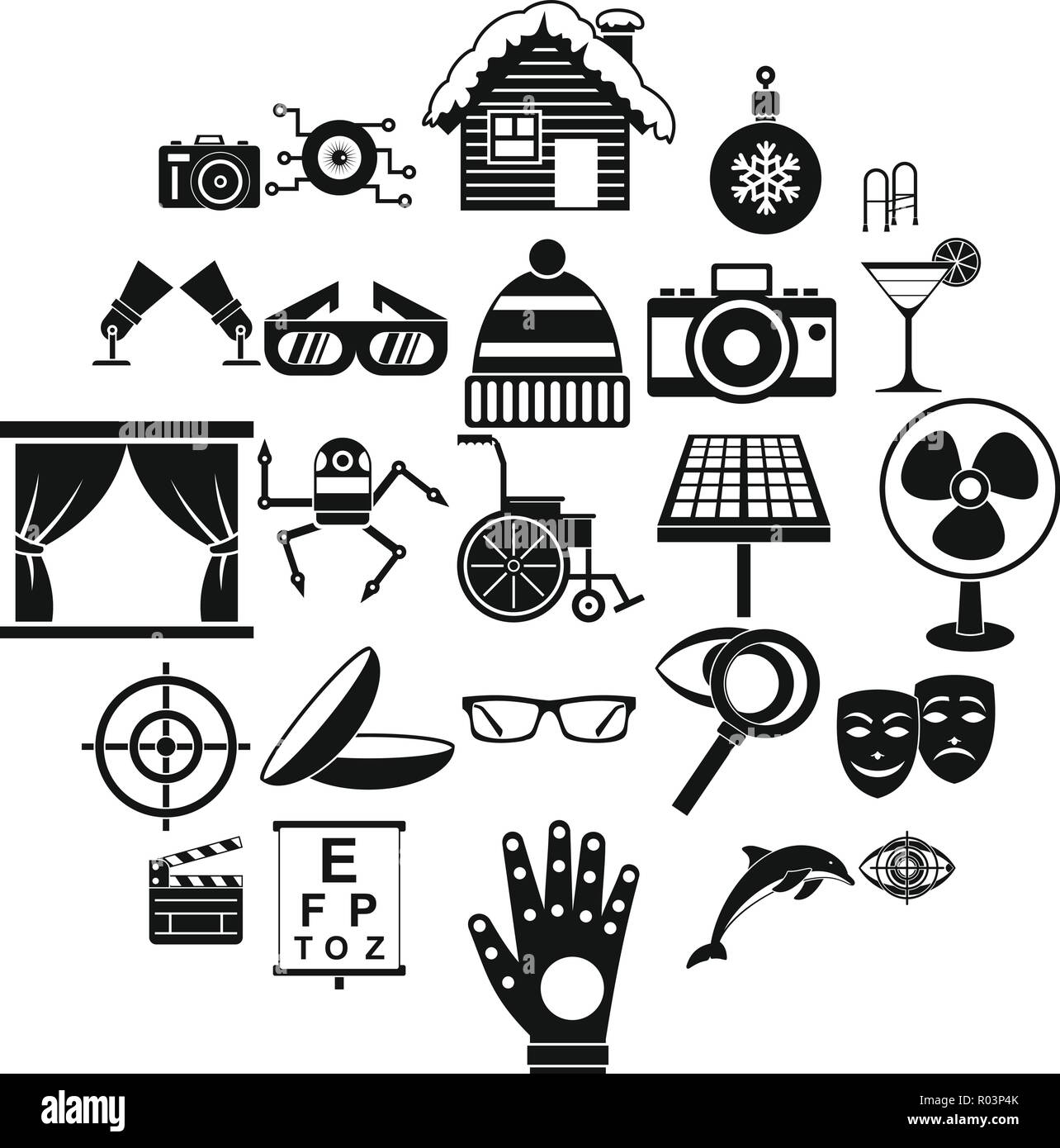 Specs icons set, simple style Stock Vector Image & Art - Alamy