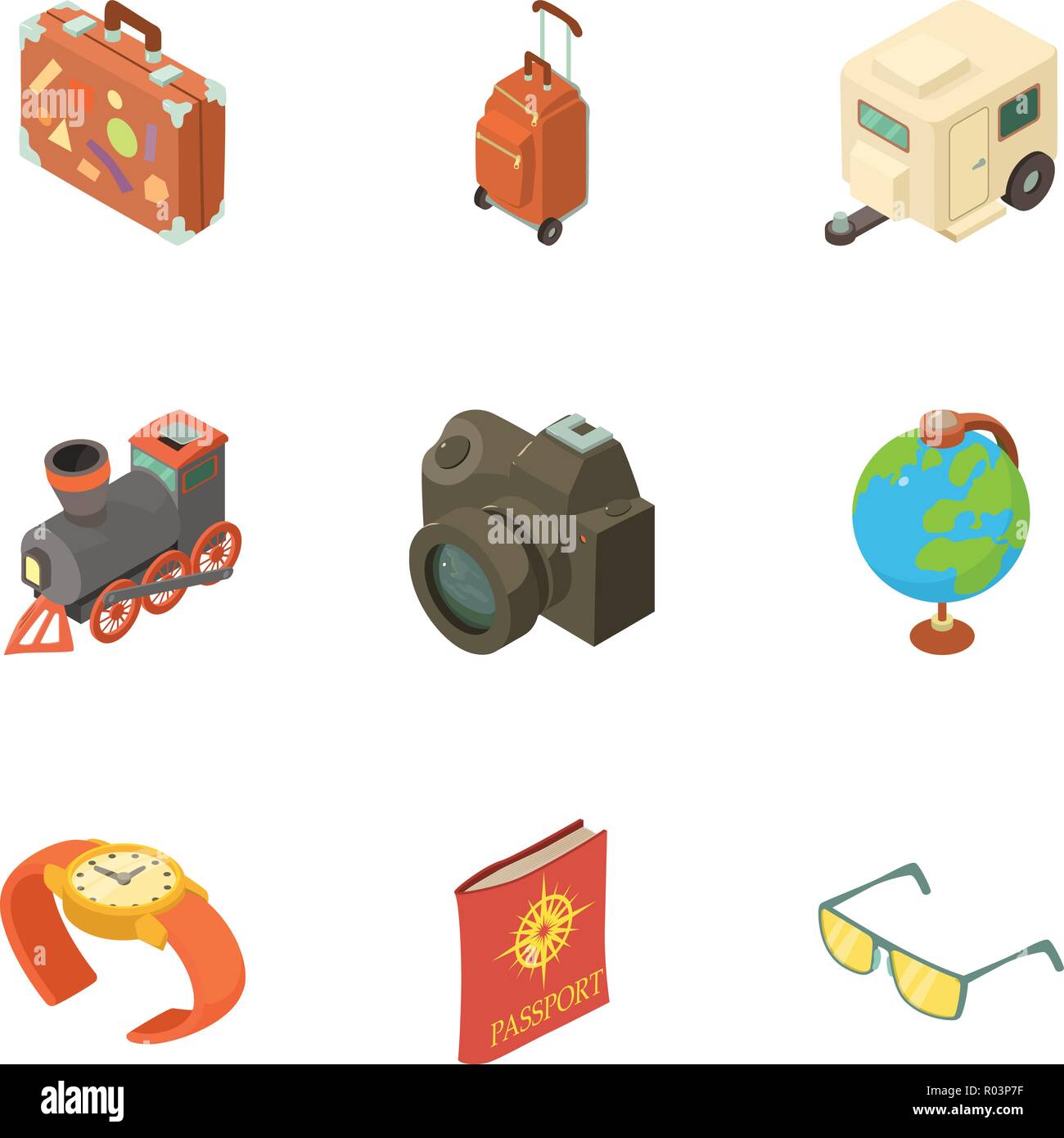 Passport check icons set, isometric style Stock Vector Image & Art - Alamy