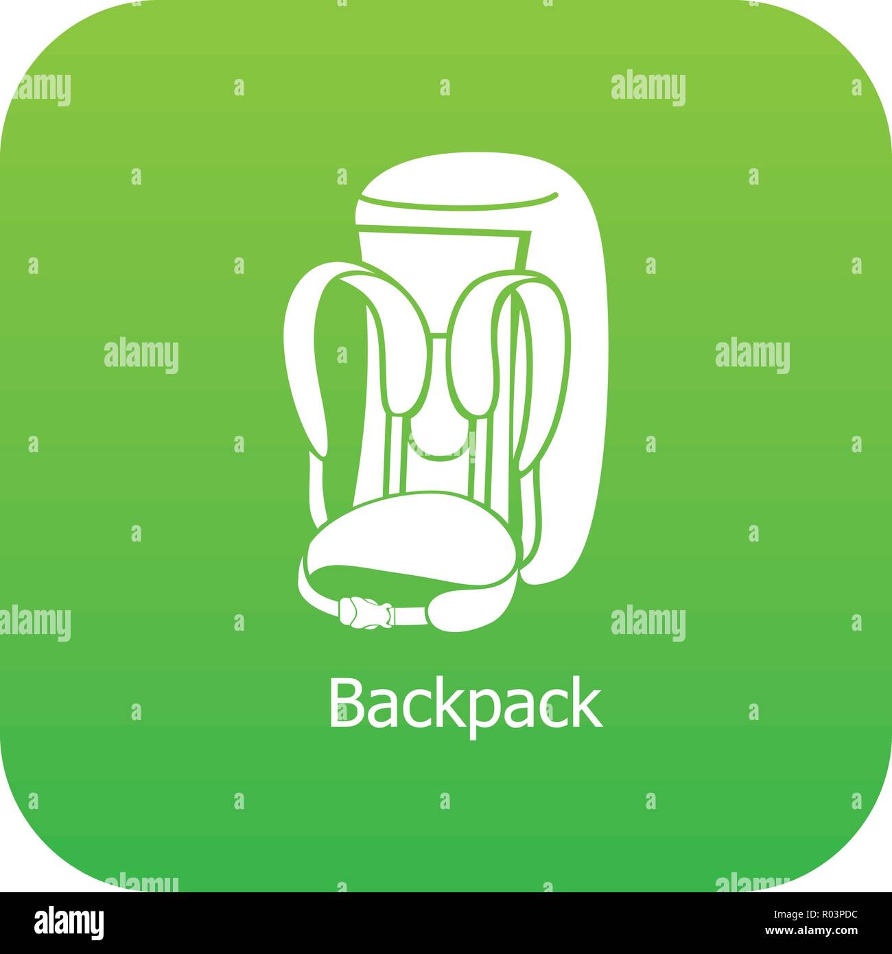 Backpack icon green vector Stock Vector Image & Art - Alamy