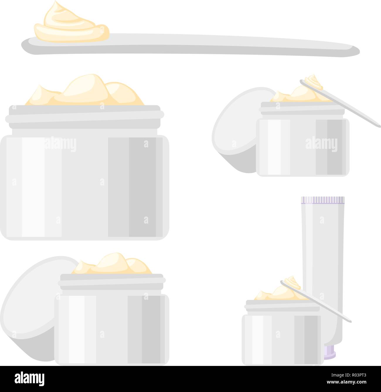5 cartoon skin care cream elements Stock Vector Image & Art - Alamy