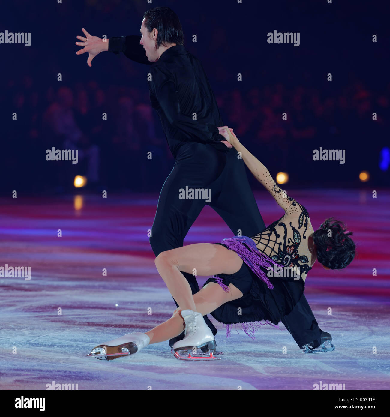 Moscow, Russia - February 24, 2014: Yuko Kavaguti and Alexander Smirnov ...