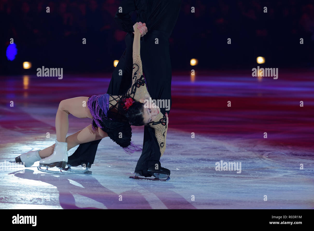 Moscow, Russia - February 24, 2014: Yuko Kavaguti and Alexander Smirnov ...