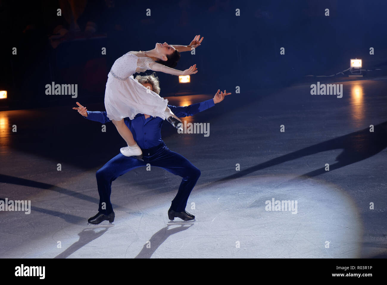 Moscow, Russia - February 24, 2014: Meryl Davis and Charlie White in ...