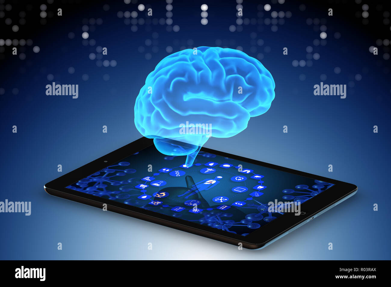 Artificial intelligence concept in telemedicine 3d rendering Stock ...
