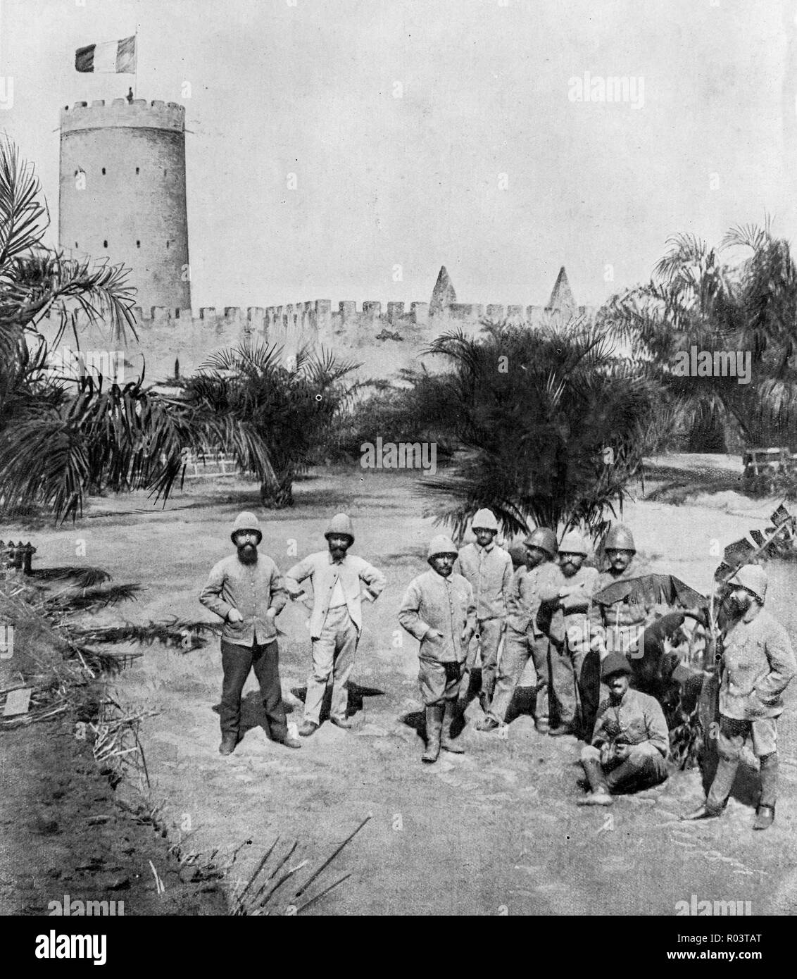 French troops after the taking of the German blockhouse of Yoko by the ...