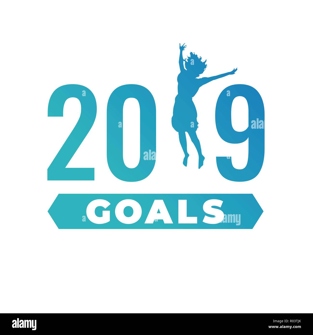2019 Goals Vector graphic with year 2019 and artistically styled images ...