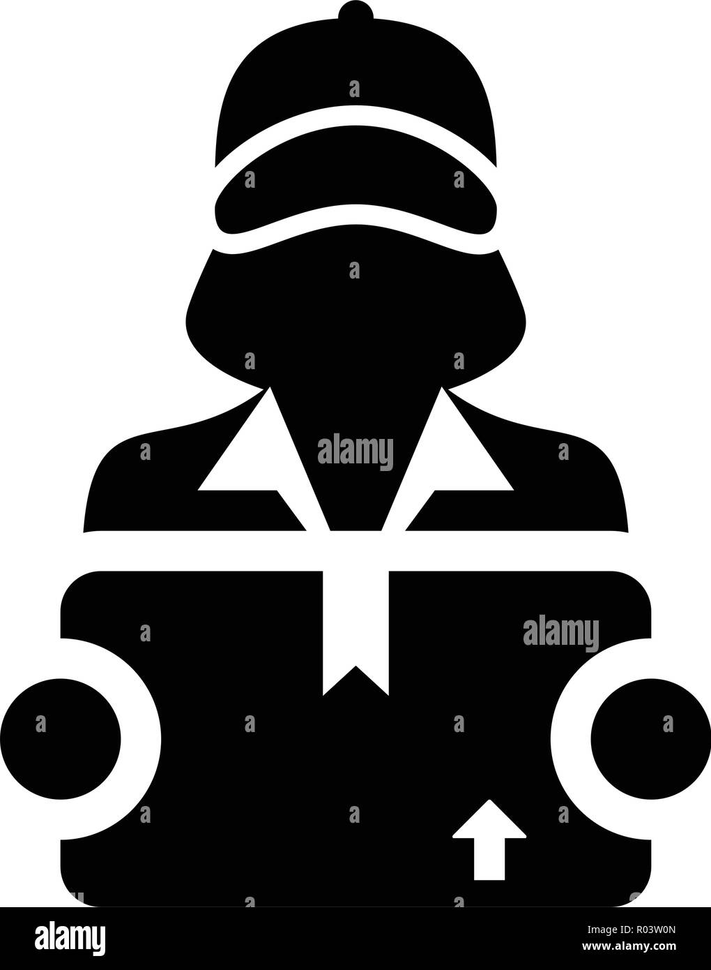 Factory icon vector female worker logistics service person profile ...