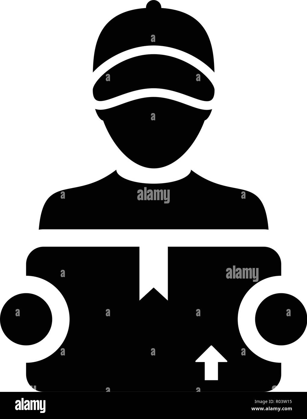 Courier icon vector male logistics worker service person profile avatar ...