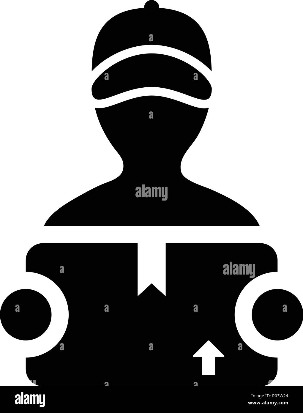 Cargo icon vector male logistics worker service person profile avatar ...