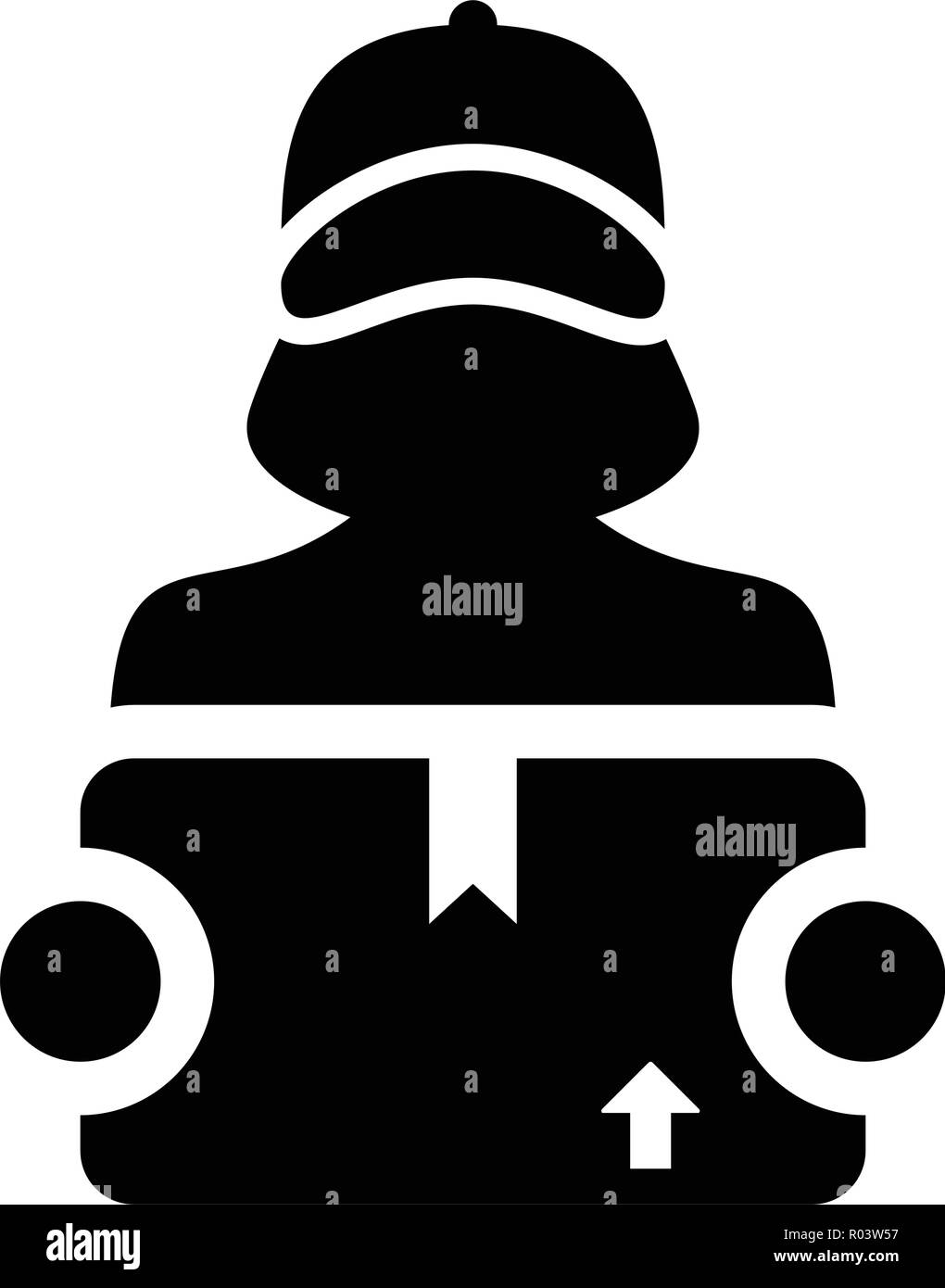 Employee icon vector female logistics worker service person profile ...