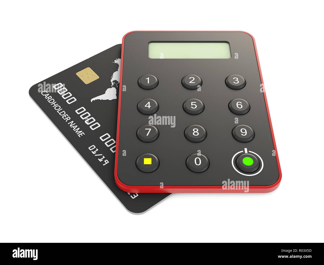 3d Illustration of USB flash card corporate identity with security ...