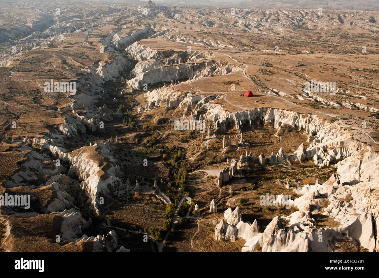 "Aerial view of rocky landscape in Cappadocia, Turkey Stock Photo - Alamy