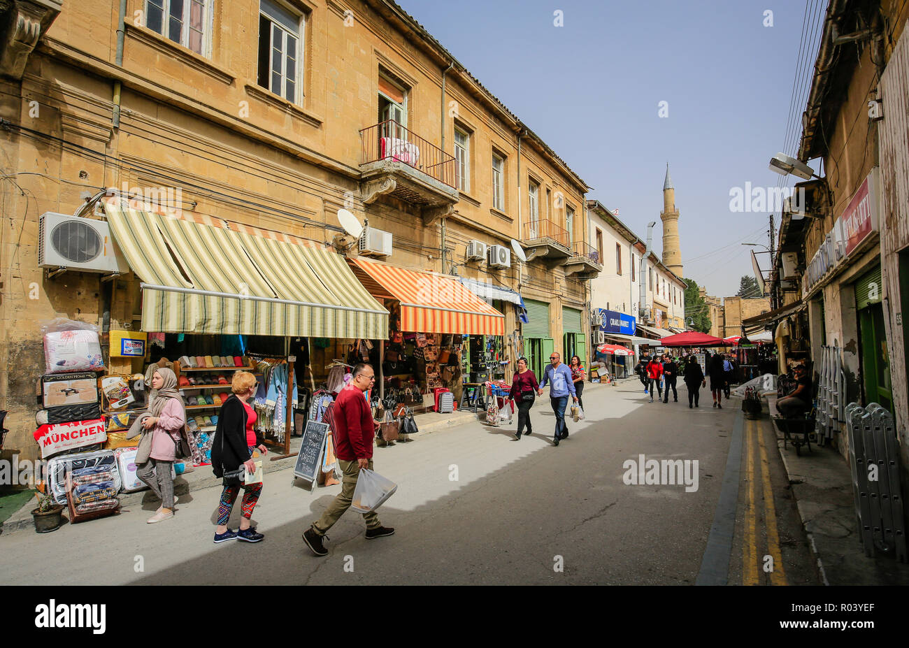Nicosia, Turkish Republic of Northern Cyprus, Cyprus - Street scene in ...
