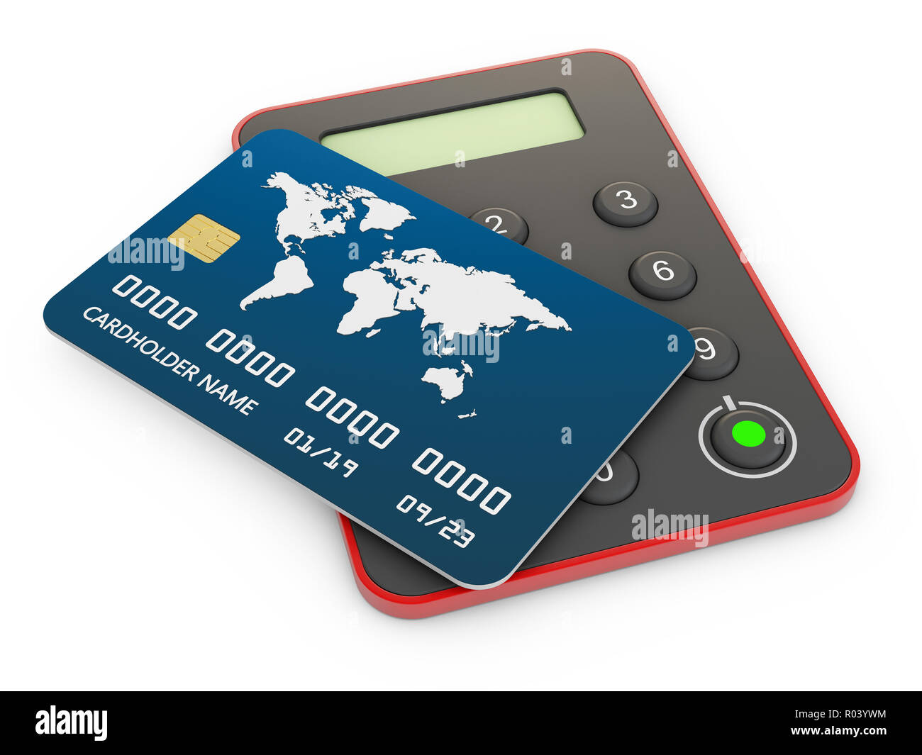 3d Illustration of USB flash card corporate identity with security ...