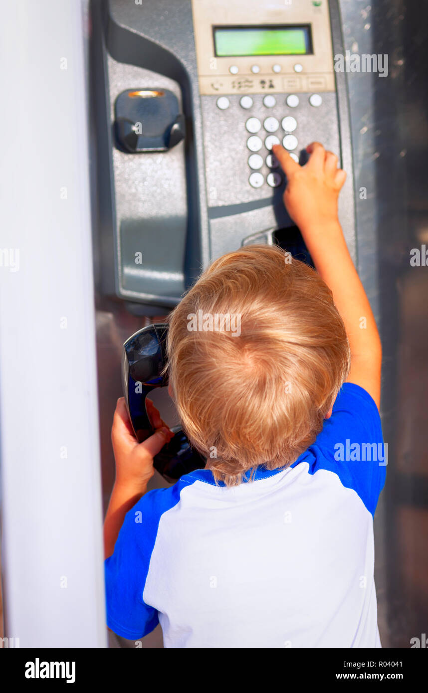 Dial up telephone child hi-res stock photography and images - Alamy