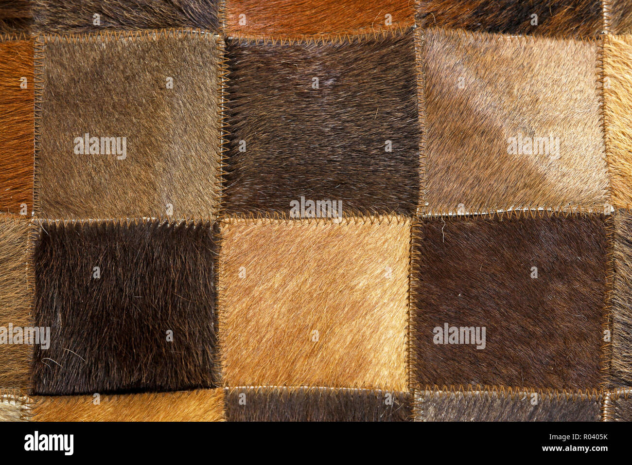 Brown animal fur made from patches and parts Stock Photo - Alamy