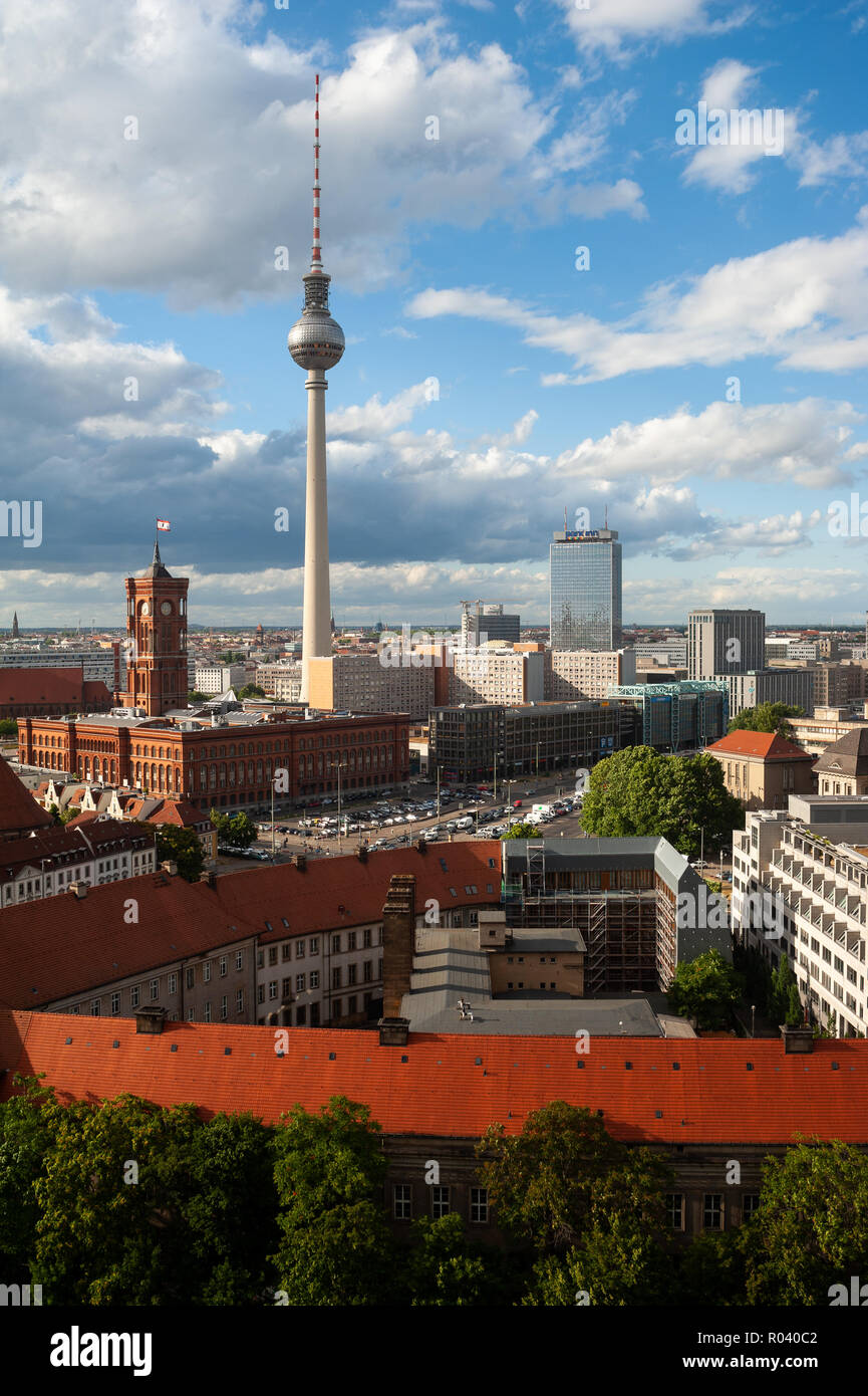 City view with view of the berlin television tower alex hi-res stock ...