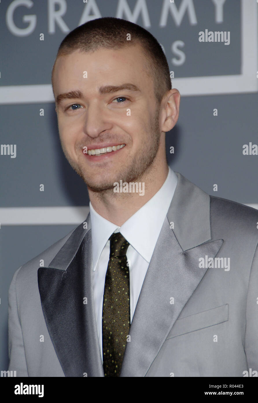 Jusitn Timberlake arriving at the 49th Annual Grammy's at the Staples ...